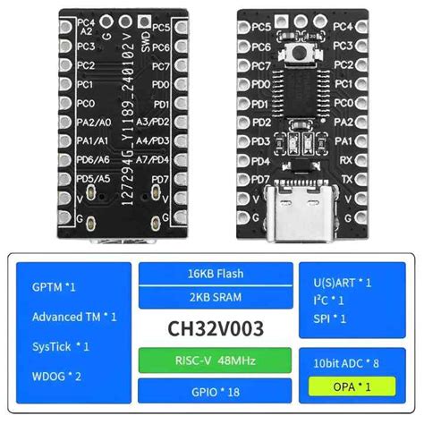 Ch32v003f4p6 Core Board Development Board Ch32v003 Microcontroller Module Risc V Processor Type