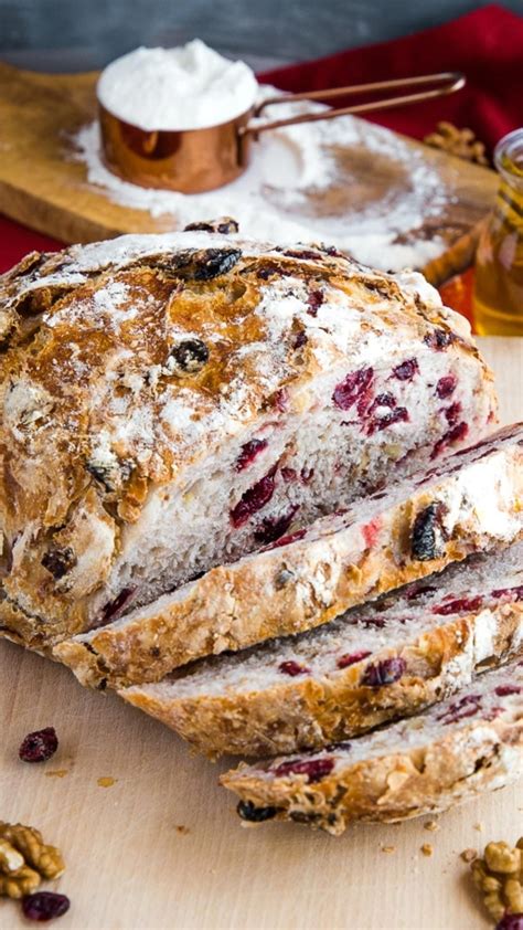 No Knead Cranberry Walnut Bread With Honey Artofit