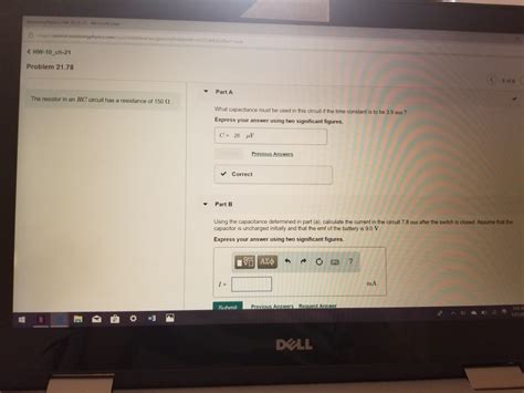 Solved Using The Capacitance Determined In Part A Calculate Chegg