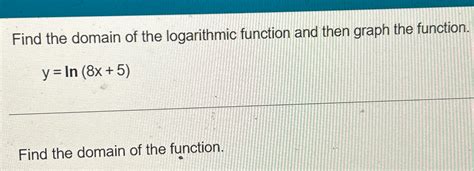 Solved Find The Domain Of The Logarithmic Function And Then