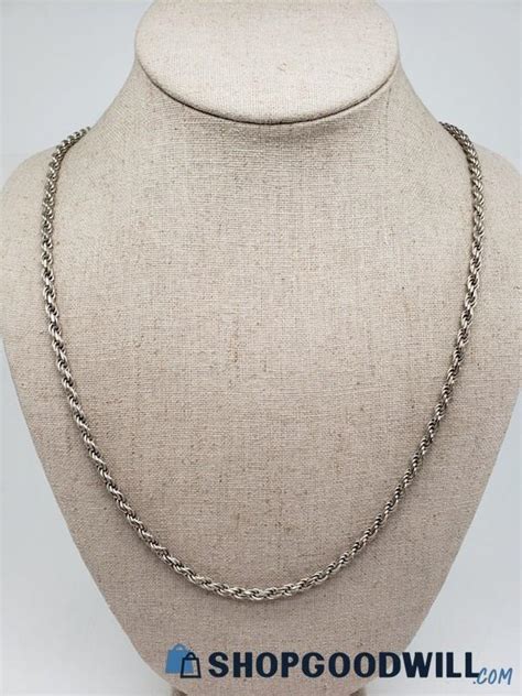 925 Sterling Silver Rope Style Chain Italian Necklace 34 Grams
