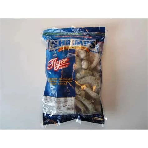 Black Tiger Rejer Med Skal Uden Hoved 16 20 1 Kg Frost Ice Food