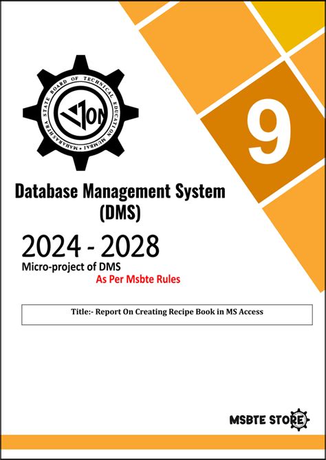 report on creating recipe book in ms access