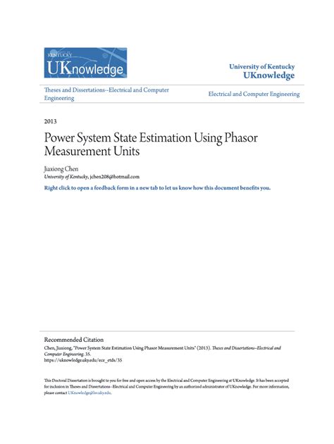 Fillable Online Power System State Estimation Using Phasor Measurement Units By Fax Email