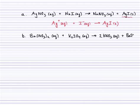 SOLVED Write The Molecular Equation And The Net Ionic Equation For Each Of The Following Aqueous