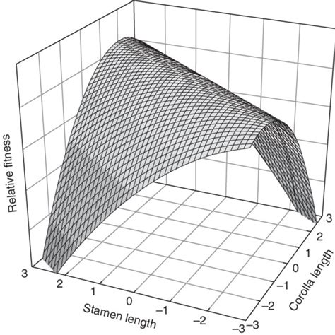 Hypothetical Selection Surface Showing Correlational Selection On Two Download Scientific