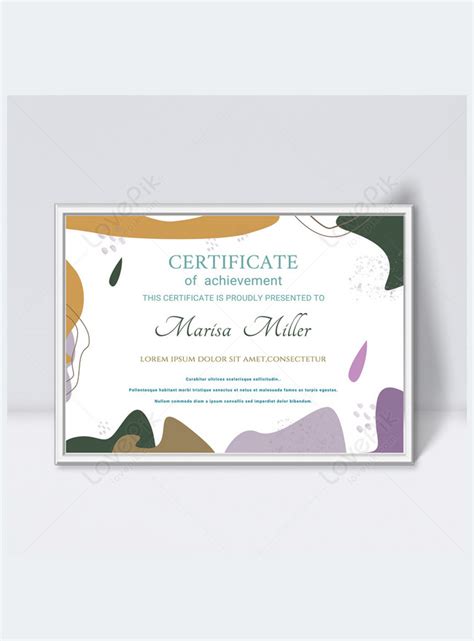 간단한 그라데이션 유체 모양 인증서 포스터 이미지 사진 466006078 무료 다운로드