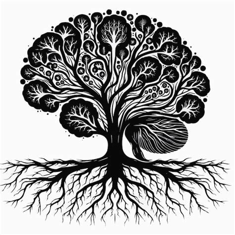 Premium Vector Brain As Tree Roots And Branches Vector