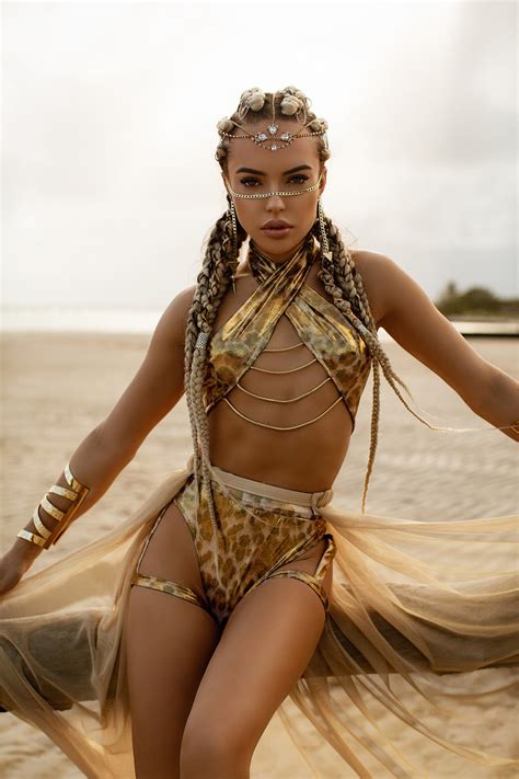 Gold Goddess Festival Outfit Boho Tribal Bikini Set Burning Man