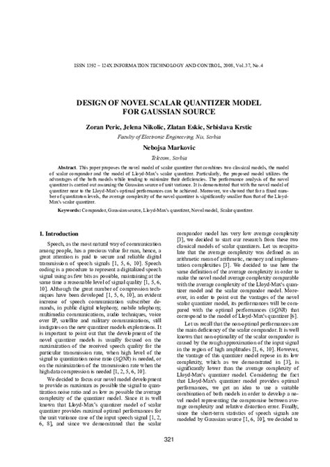 Pdf Design Of Novel Scalar Quantizer Model For Gaussian Source