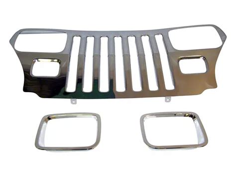 Rt Offroad Jeep Wrangler Grille Overlay Kit Stainless Steel With