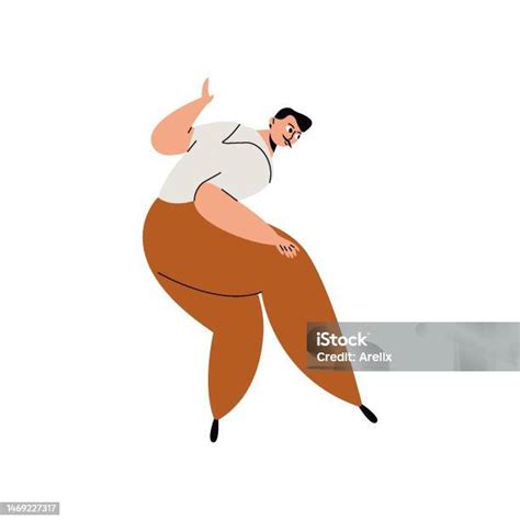 만화 춤추는 남자 행복 하 고 귀여운 남성 캐릭터 춤과 재미 있고 쾌활한 클럽 댄서 벡터 평면 그림 커플에 대한 스톡 벡터 아트 및 기타 이미지 Istock