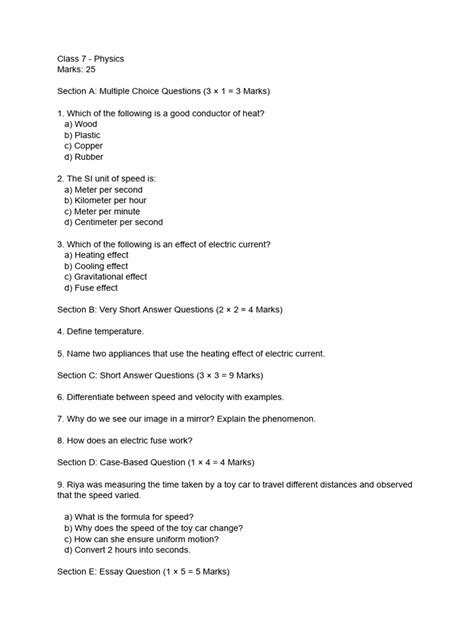 Class 7th Physics Pdf