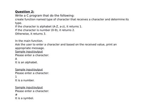solved question 2 write a c program that do the following