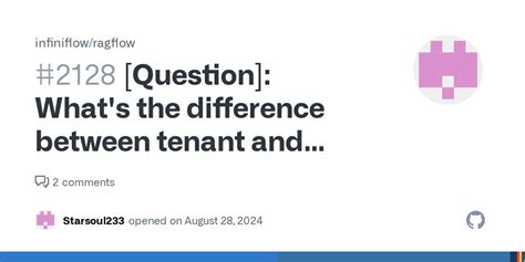 Question Whats The Difference Between Tenant And User · Issue 2128