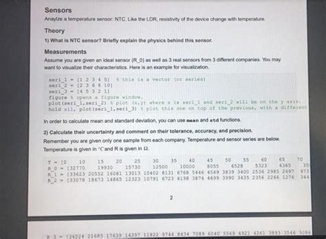 Solved Sensors Anaylze A Temperature Sensor NTC Like The Chegg