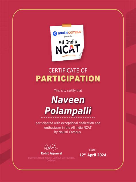 Certificate Of Ncat Pdf