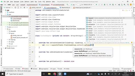 kotlin recyclerview part 2 custom adapter youtube