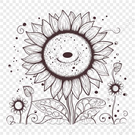 해바라기 개요만화클립 아트상표 Png 일러스트 무료 다운로드 Lovepik