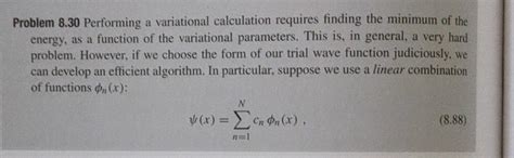 Solved Problem 830 Performing A Variational Calculation
