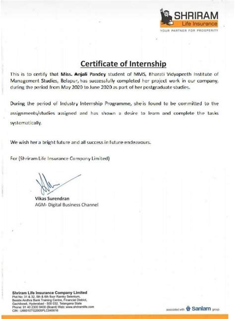 anjali pandey on linkedin internship certificate