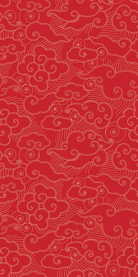中国风中式古典红色喜庆纹理ai矢量图案 背景包装印刷 13 花瓣网