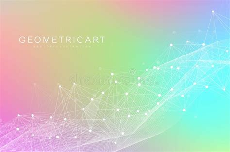 Geometric Abstract Background With Connected Line And Dots Structure
