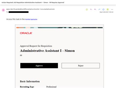 Job Requisition Approval And Saved Email — Cloud Customer Connect