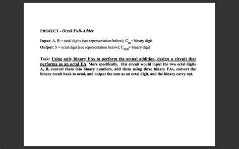 Output S Octal Digit See Representation Below Chegg