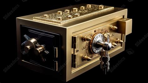 Secure 3d Safe With Key Access Powerpoint Background For Free Download