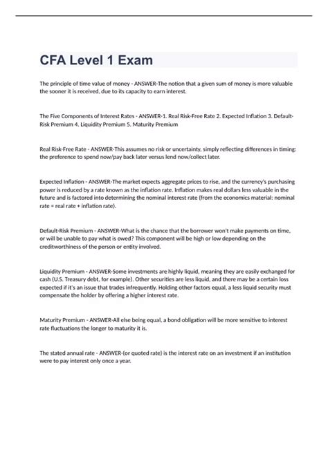 CFA Level 1 Exam CFA Level 1 Stuvia US