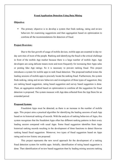 Fraud Application Detection Using Data Mining Fraud Application