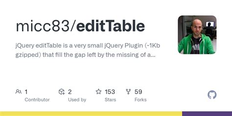 GitHub Micc83 EditTable JQuery EditTable Is A Very Small JQuery Plugin 1Kb Gzipped That GitHub Micc83 EditTable JQuery EditTable Is A Very Small JQuery Plugin 1Kb Gzipped That