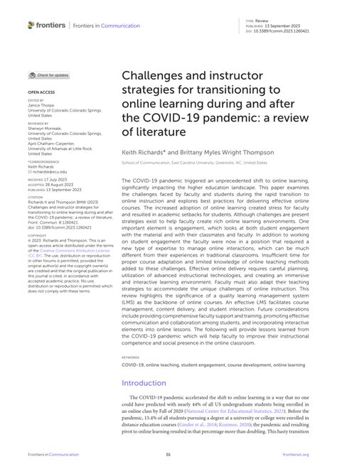 Pdf Challenges And Instructor Strategies For Transitioning To Online