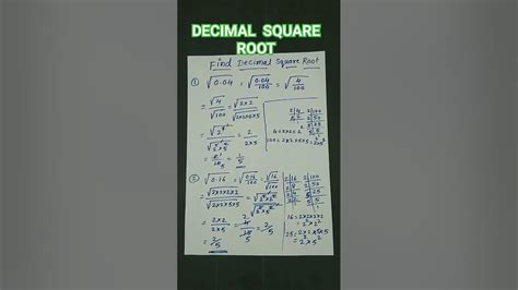 Decimal Square Root Mathematics Youtube