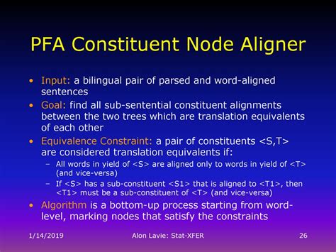Stat Xfer A General Framework For Search Based Syntax Driven Mt Ppt