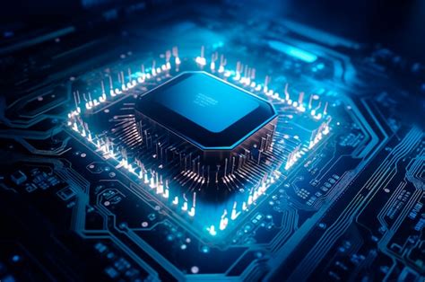 cpu 고급 중앙 처리 장치 개념 네트워크 보안 마더보드 칩 기술 과학 배경 ai 생성 선택적 포커스 프리미엄 사진