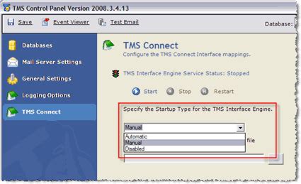 The TMS Connect Tab