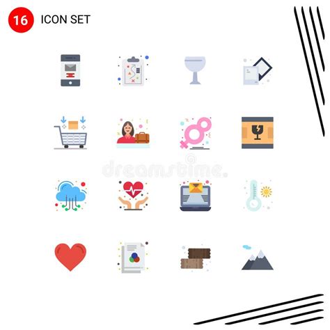 16 Universal Flat Colors Set For Web And Mobile Applications Valentine Robot Drink Cart