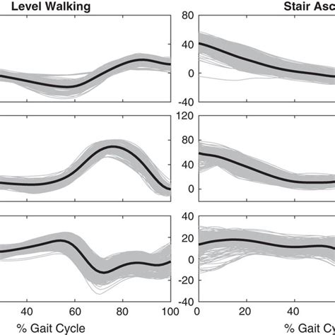 Lower Limb Joint Angles From The Right Leg Of All Ten Subjects And All