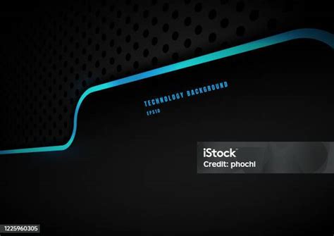 추상 템플릿 파란색 세로 선과 조명은 검은 색 배경과 질감에 대한 원근을 분리합니다 분할에 대한 스톡 벡터 아트 및 기타 이미지