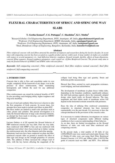 Flexural Characteristics Of Sfrscc And Sfrnc One Way By Ijret Editor