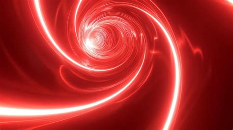 Vivid Red Spiral Light Effect Creating A Dynamic Abstract Tunnel Design In A Digital Art Piece