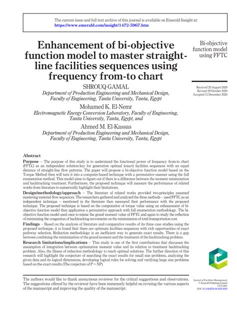pdf enhancement of bi objective function model to master straight