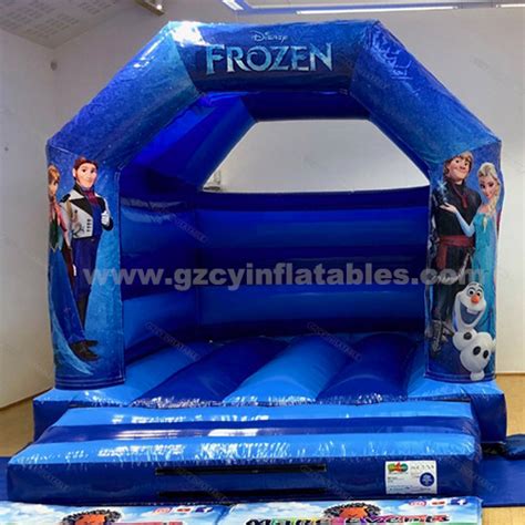 Frozen Princess Trampoline Blue Inflatable Bounce House Inflatable Jumping Bouncy Castle