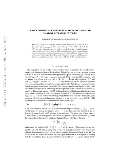 Pdf Doobs Estimate For Coherent Random Variables And Maximal