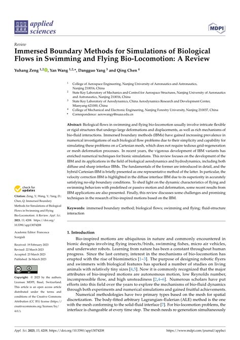 Pdf Immersed Boundary Methods For Simulations Of Biological Flows In
