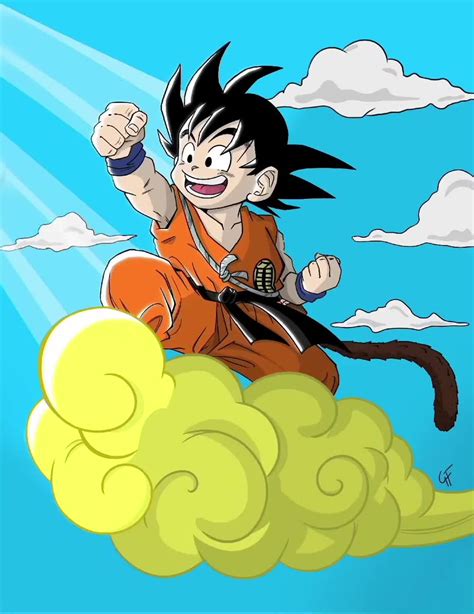 How To Draw Goku On Nimbus