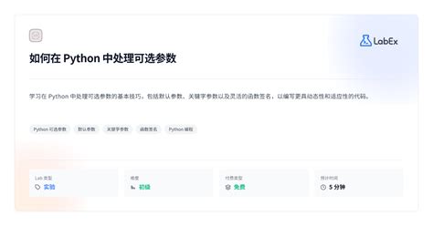 如何在 Python 中处理可选参数 Labex