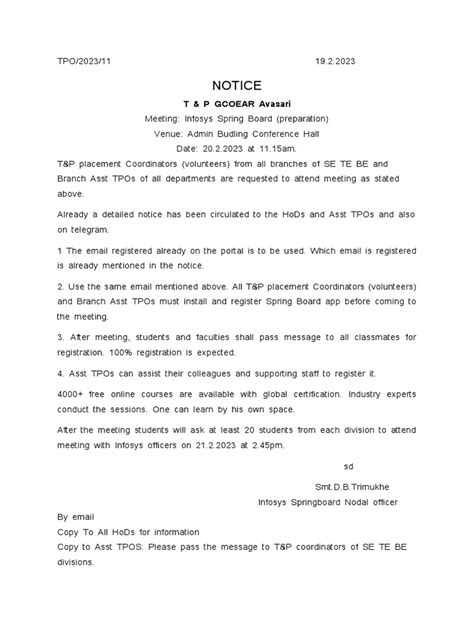 Infosys Springboard Prepration Meeting Pdf